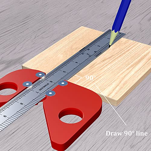 Center Scribe Square Center Scribe Measuring Tool Aluminum Alloy Center Finder Line Gauge Replaceable Ruler