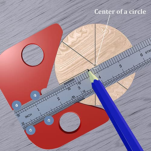 Center Scribe Square Center Scribe Measuring Tool Aluminum Alloy Center Finder Line Gauge Replaceable Ruler