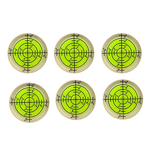 6 pcs Bubble Spirit Level, 32x7mm Circular Level Bubble for RV, Travel Trailer, Tripod, Phonograph, Turntable