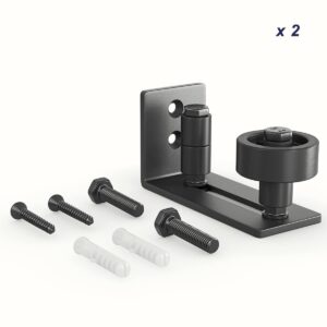 SMARTSTANDARD Adjustable Floor Guide for All Sliding Barn Door - 8 Setup Options for DIYers - Flush Design Bottom Flat Stay Roller (Set of 2)