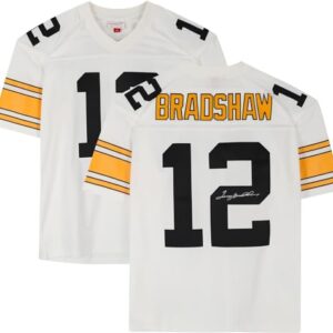 Terry Bradshaw Pittsburgh Steelers Autographed White Mitchell & Ness Replica Jersey - Autographed NFL Jerseys