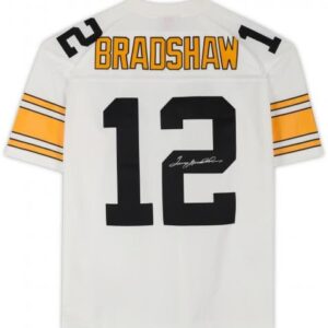 Terry Bradshaw Pittsburgh Steelers Autographed White Mitchell & Ness Replica Jersey - Autographed NFL Jerseys