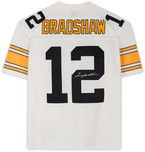 Terry Bradshaw Pittsburgh Steelers Autographed White Mitchell & Ness Replica Jersey - Autographed NFL Jerseys