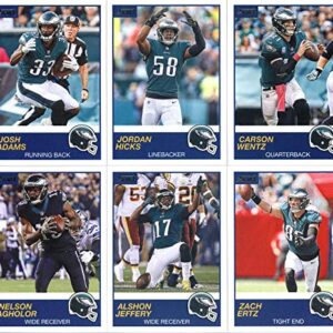 2019 Panini Score Football Veteran Philadelphia Eagles Team Set of 10 Cards: Carson Wentz(#183), Jordan Hicks(#184), Josh Adams(#185), Zach Ertz(#186), Alshon Jeffery(#187), Nelson Agholor(#188), Michael Bennett(#189), Fletcher Cox(#190), Jay Ajayi(#191),