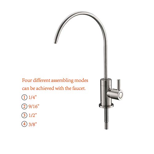 Drinking Water Faucet,Water Filtration Faucet,Drinking Water Purifier Faucet, Kitchen Water Filter Faucet, Brushed Nickel, Stainless Steel, RULIA PB1019