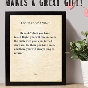 DaVinci - Once You Have Tasted Flight - 11x14 Unframed Typography Book Page Print - Great Decor and Gift for Pilots Under $15