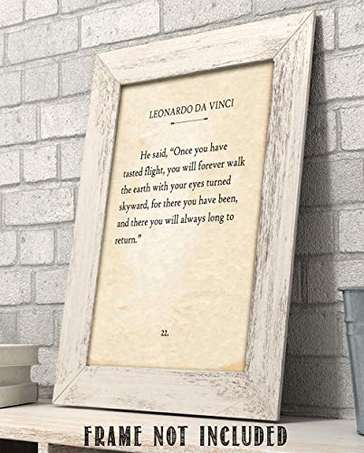 DaVinci - Once You Have Tasted Flight - 11x14 Unframed Typography Book Page Print - Great Decor and Gift for Pilots Under $15