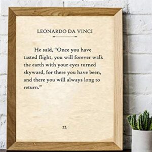 DaVinci - Once You Have Tasted Flight - 11x14 Unframed Typography Book Page Print - Great Decor and Gift for Pilots Under $15