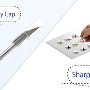 BAZIC Precision Knife + 2 Blades, Craft Cutter w/ Safety Cap, #11 Fine Point Blade, Easy-Change Blade System, Cutting Knives for Art Supply, 1-Pack