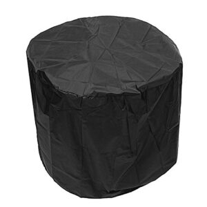 dDanke Black Round Fire Pit Cover with Adjustable Rope Dustproof Waterproof for 28inch Fire Pit, 28"x21"