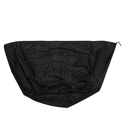 dDanke Black Round Fire Pit Cover with Adjustable Rope Dustproof Waterproof for 28inch Fire Pit, 28"x21"