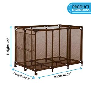 Essentially Yours Pool Noodles Holder, Toys, Floats, Balls and Floats Equipment Mesh Rolling Storage Organizer Bin, XXL, Brown Style 455119