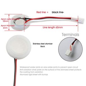 ToToT 2-Pack 20mm Ultrasonic Mist Maker Fogger Ceramics Discs with Wire and Sealing Ring