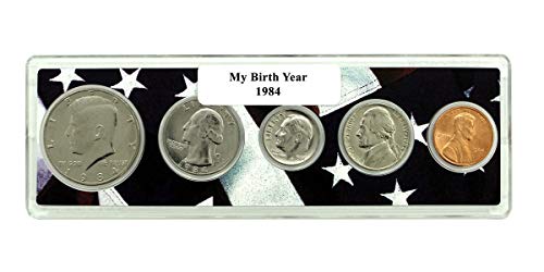 1984-5 Coin Birth Year Set in American Flag Holder Uncirculated