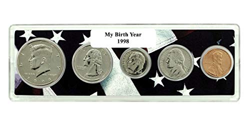 1998-5 Coin Birth Year Set in American Flag Holder Uncirculated