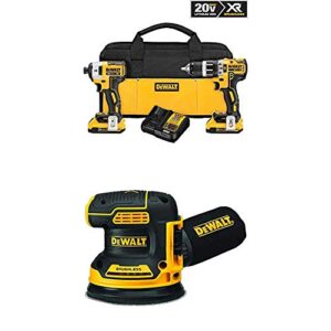 dewalt 20v max xr brushless combo kit with cordless orbital sander (dck287d2 & dcw210b)