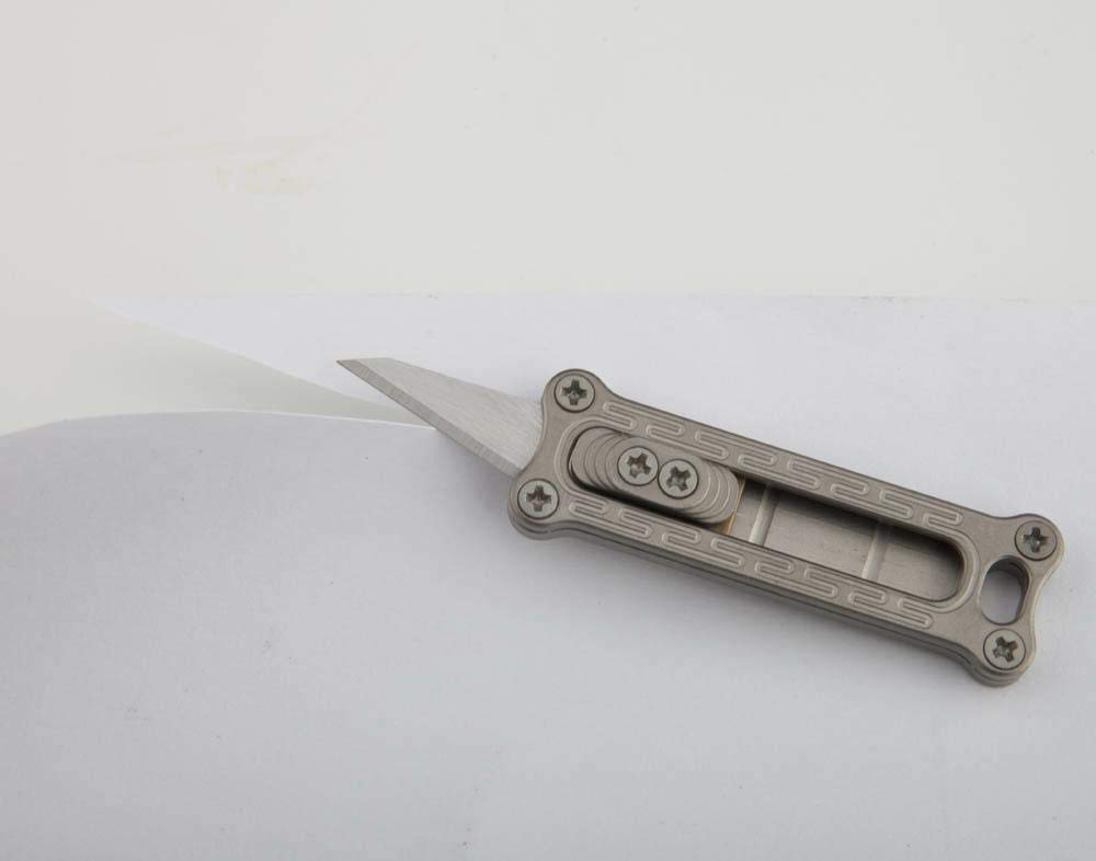 ILEAF Titanium Alloy daily Mini Pocket Utility Knife with Replaceable Blades, Ultra Compact and Lightweight