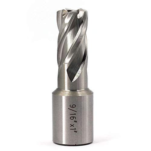 Annular Cutter JESTUOUS 3/4 Inch Weldon Shank 9/16 Cutting Diameter 1 Cutting Depth with Two-Flat HSS Kit for Magnetic Drill Press,1 Piece