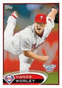 2012 topps opening day #56 vance worley phillies mlb baseball card nm-mt