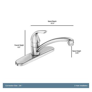 MOEN Adler Single-Handle Low Arc Standard Kitchen Faucet in Chrome