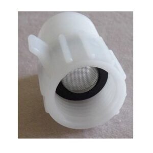 7/8 inch male pipe adapter to 1/2 female with built in screen for straining