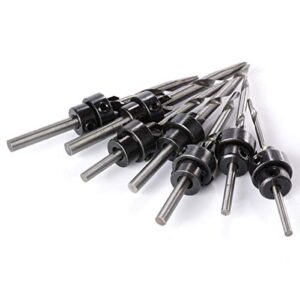 22PC Countersink Drill Bit Set W/Adjustable Depth Stop Collars Counterbore Drill Woodworkers Hole Cutter Screw Drill