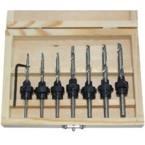 22PC Countersink Drill Bit Set W/Adjustable Depth Stop Collars Counterbore Drill Woodworkers Hole Cutter Screw Drill