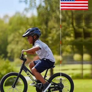 Upgraded Bike Flags with Pole 6 Feet High Visibility Orange Flags with Heavy Duty Fiberglass Flag Pole, Orange Flag and American Flag