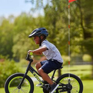 Upgraded Bike Flags with Pole 6 Feet High Visibility Orange Flags with Heavy Duty Fiberglass Flag Pole, Orange Flag and American Flag