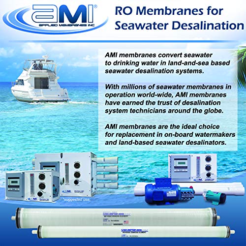 APPLIED MEMBRANES INC. 3" x 21" Seawater Desalination Reverse Osmosis Membrane | for Sea Recovery Watermaker Systems | Replaces 2724011233