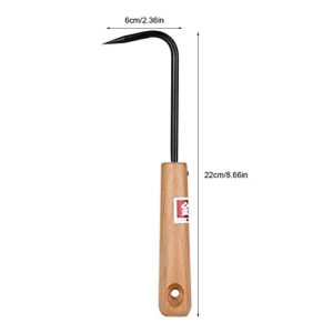 Bonsai Hook Sturdy Manganese Steel Gardening Hook Handle Bonsai Root Hook with Comfortable Wooden Handle Cutter Tools