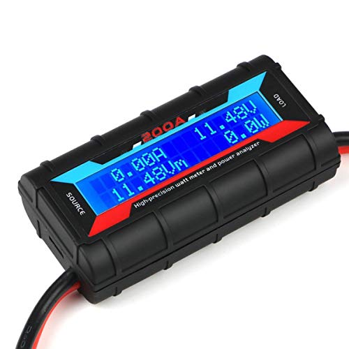 200A High Precision Power Analyzer Watt Meter Battery Consumption Performance Monitor with LCD Backlight for RC, Battery, Solar, Wind Power…