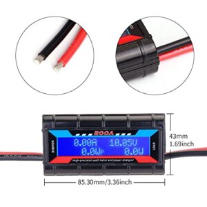 200A High Precision Power Analyzer Watt Meter Battery Consumption Performance Monitor with LCD Backlight for RC, Battery, Solar, Wind Power…