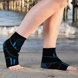 U-pick Ankle Brace for Plantar Fasciitis Support, Compression Sock Adjustable Strap for Heel Spur Achilles Tendonitis & Perineal Tendonitis & Sprained Ankle, Heel Pain Relief (Single/Black)