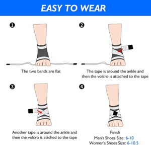 U-pick Ankle Brace for Plantar Fasciitis Support, Compression Sock Adjustable Strap for Heel Spur Achilles Tendonitis & Perineal Tendonitis & Sprained Ankle, Heel Pain Relief (Single/Black)