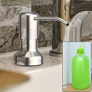 Sink Soap Dispenser for Kitchen Sink Extension Tube Kit, Stainless Steel, 39 Inches Tube Connects Directly to Soap Bottle, No More Refills, Dish Soap and Hand Soap Lotion, Countertop (Brushed Nickel)