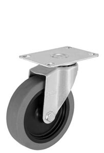 4" caster replacment for model 1011-l2 for rubbermaid tilt truck and tandem dolly: swivel with thermoplastic rubber wheel and 2-3/8x3-5/8" mounting plate