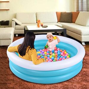 Inflatable Kiddie Pool, 60"x16" Thick Guardrail Swimming Pool for Kids, Blue & White Blow Up Pool for Kids Indoor Party Games, Wading Pool for Outdoor Backyard