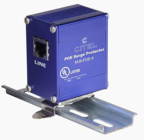 CITEL MJ8-POE-A Shielded Enclosure and CONNECTORS, RJ45, GIGABIT ETHERNET (CAT.5E), Surge Protector for POE++, UL497B, 2 KA Discharge Capability,Violet