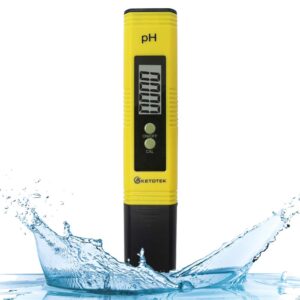 ketotek digital ph meter, ph meter with atc, water ph test meter with 0.00-16.00ph measure range for drinking water, hydroponics, aquariums, swimming pools. high accuracy 0.01 ph pen tester…