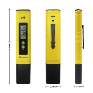 KETOTEK Digital PH Meter, PH Meter with ATC, Water PH Test Meter with 0.00-16.00ph Measure Range for Drinking Water, Hydroponics, Aquariums, Swimming Pools. High Accuracy 0.01 PH Pen Tester…