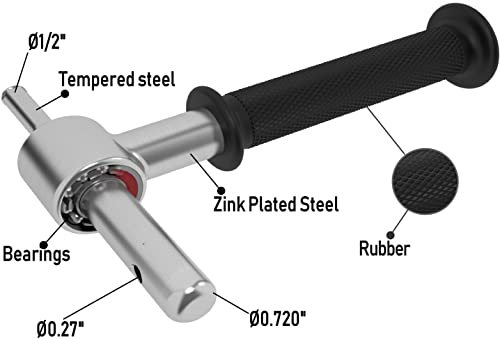 Ice Auger Drill Adapter with Bearings - 18mm 0.720 Output Shaft Diameter - Premium Steel Cordless Drill Attachment for Ice Auger Drill Conversion