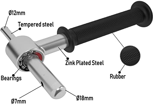 Ice Auger Drill Adapter with Bearings - 18mm 0.720 Output Shaft Diameter - Premium Steel Cordless Drill Attachment for Ice Auger Drill Conversion