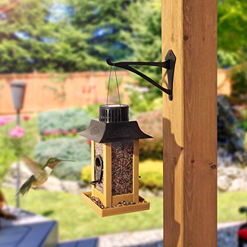 VEEBOOD 2 Piece 6" Outdoor Indoor Lantern Hooks for Wall Hanging Bug Zapper Hummingbird Feeder, Black