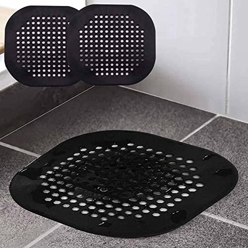 2 Pack 5.7" Flat Square Drain Cover Hair Catcher Pad, Silicone Tube Drain Hair Catcher Stopper with Sucker for Bathroom Kitchen, Rubber Bathtub Sink Strainer Plug Filter Trap Home Drain Protectors