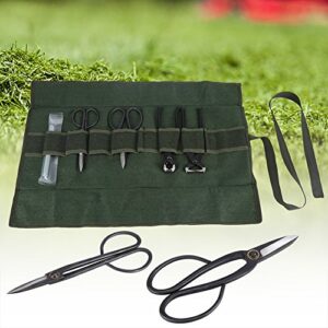 ViaGasaFamido Bonsai Tool Kit Green Garden Bonsai Storage Package Roll Bag Garden Orchard Scissors Pliers Fruit Trees Branches Cutting Tool Storage Bag Tool Set Case