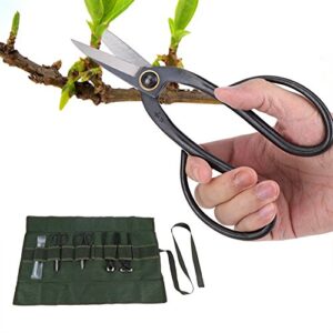 ViaGasaFamido Bonsai Tool Kit Green Garden Bonsai Storage Package Roll Bag Garden Orchard Scissors Pliers Fruit Trees Branches Cutting Tool Storage Bag Tool Set Case