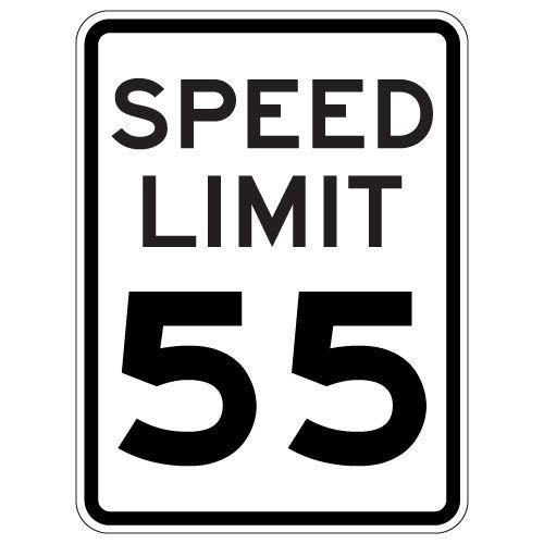 New Metal Sign Aluminum Sign R2 1 55 MPH Speed Limit H.I.P. Signs for Outdoor & Indoor 12" x 8"