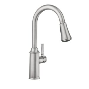 moen conneaut spot resist stainless one-handle high arc kitchen sink faucet with power boost for a faster clean, kitchen faucet with pull down sprayer, 87801srs