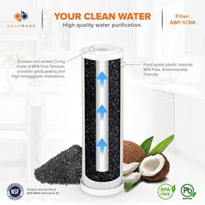 Aquaboon Universal 5 Micron 10 x 2.5 inch Cartridge | Premium Whole House Replacement Water Filter Cartridge | Coconut Shell Activated Carbon Block CTO | Compatible with Whirlpool WHA2BF5, 3 Pack